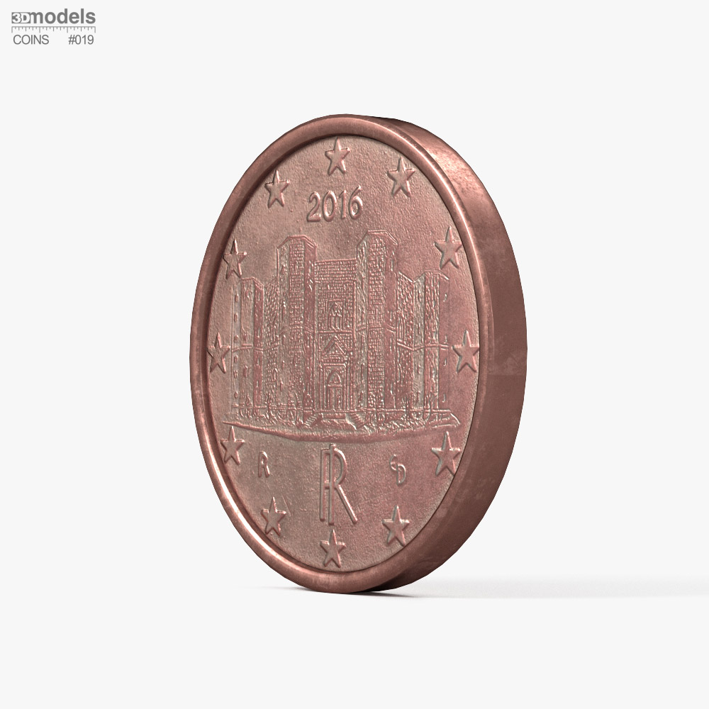 Una Moneda de un Céntimo de Euro de Italia Modelo 3D - Descargar ...