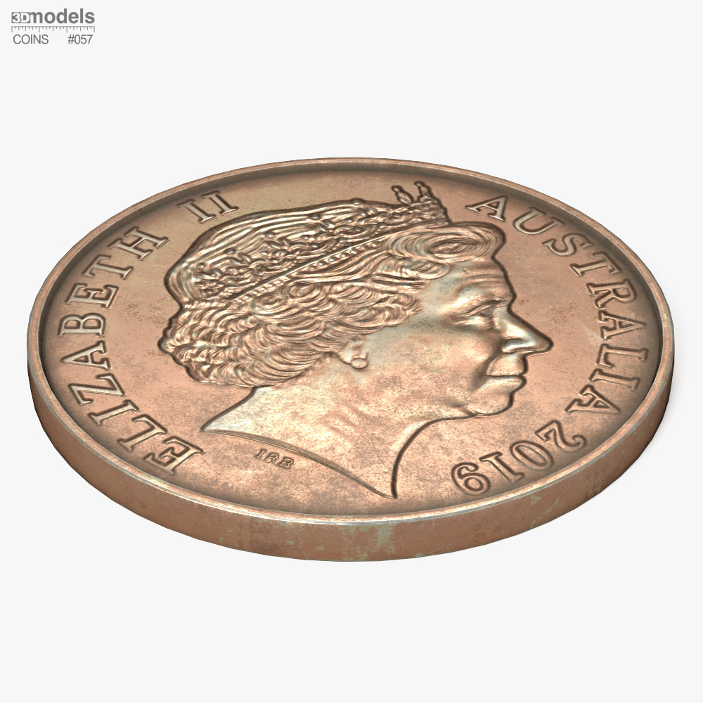 Australian Two Cent Coin 3D model - Download Coins, Banknotes on ...