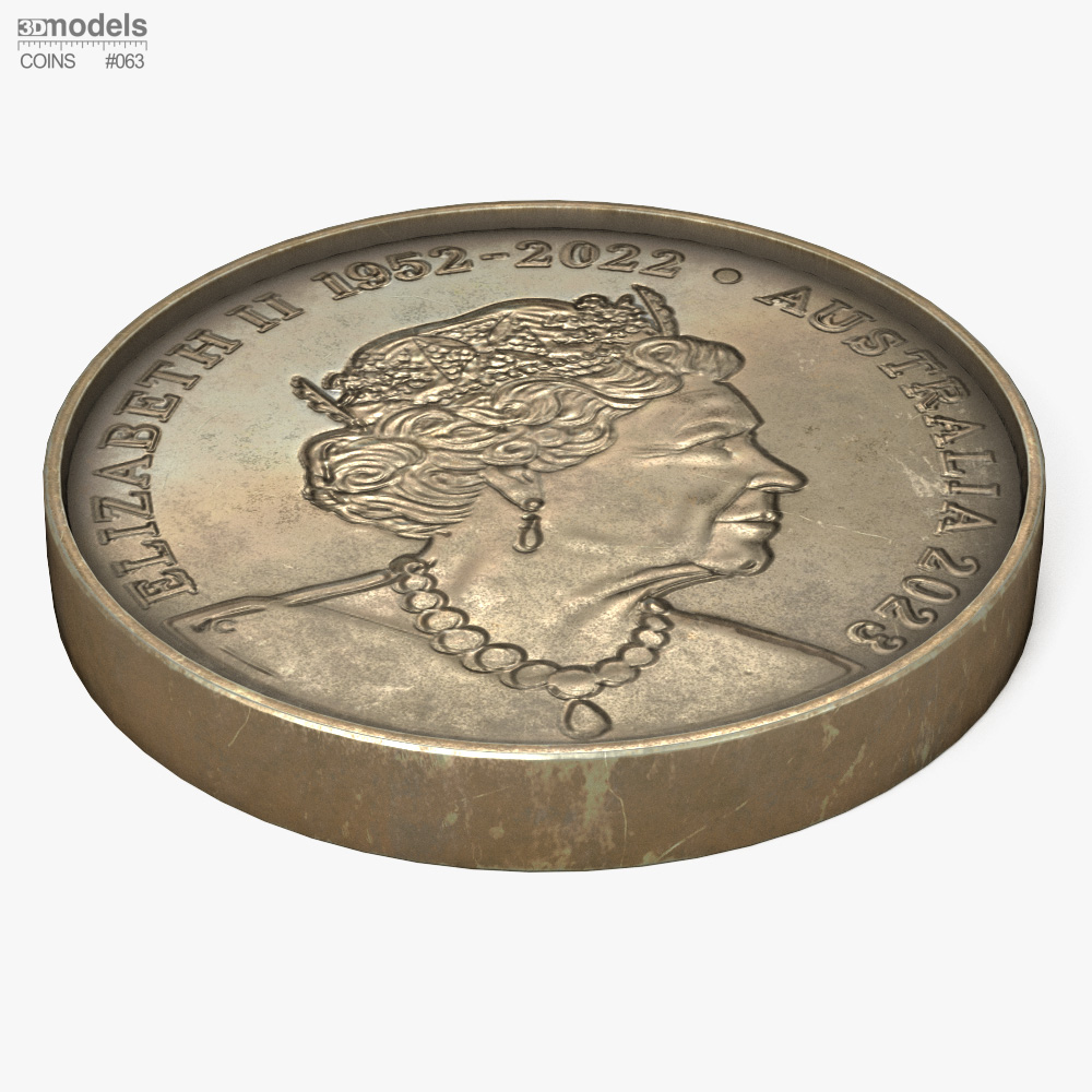 Australian Two Dollar Coin 3D model - Download Coins, Banknotes on ...