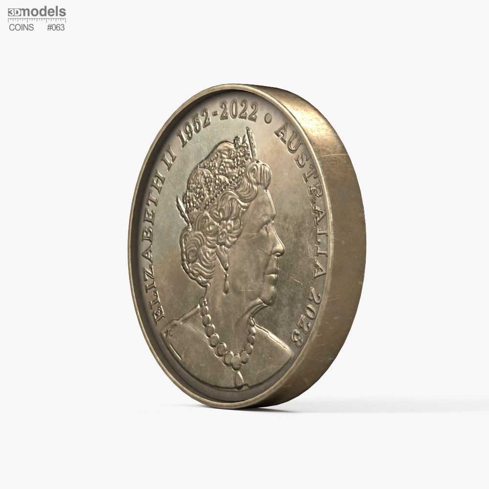 Australian Two Dollar Coin 3D model - Download Coins, Banknotes on ...