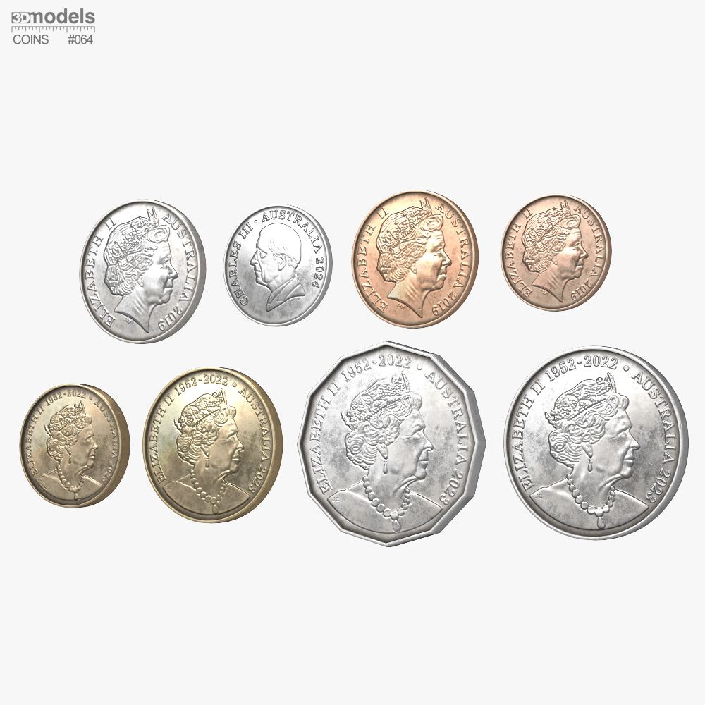Australian Coins Collection 3D model - Download Coins, Banknotes on ...