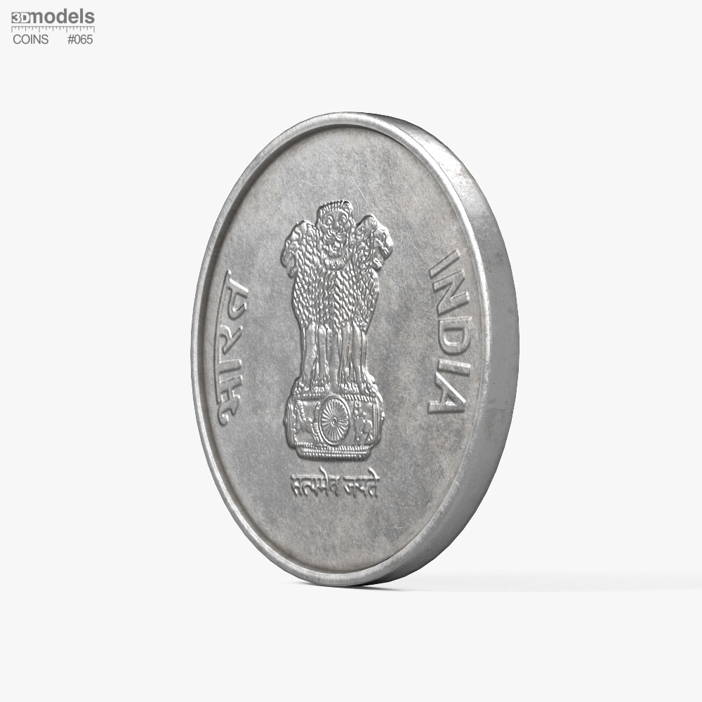 Indian Fifty Paise Coin 3D model - Download Coins, Banknotes on ...