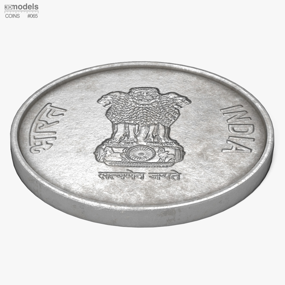 Indian Fifty Paise Coin 3D model - Download Coins, Banknotes on ...