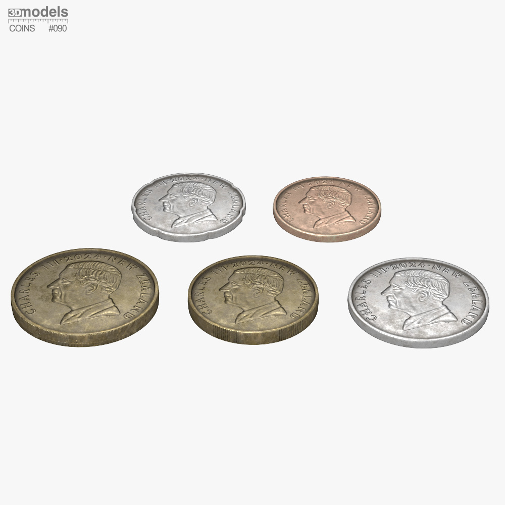 New Zealand Coins Collection 3D model - Download Coins, Banknotes on ...