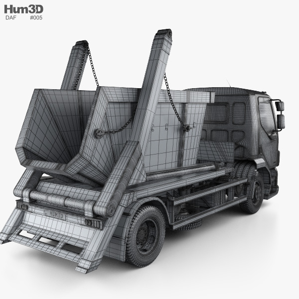 DAF LF Skip Loader 2014 3D model - Download Truck on 3DModels.org