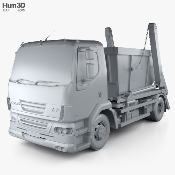 DAF LF Skip Loader 2014 3D model - Download Truck on 3DModels.org