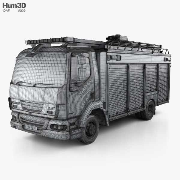 DAF LF Fire Truck 2014 3D model - Download Truck on 3DModels.org
