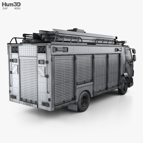 DAF LF Fire Truck 2014 3D model - Download Truck on 3DModels.org