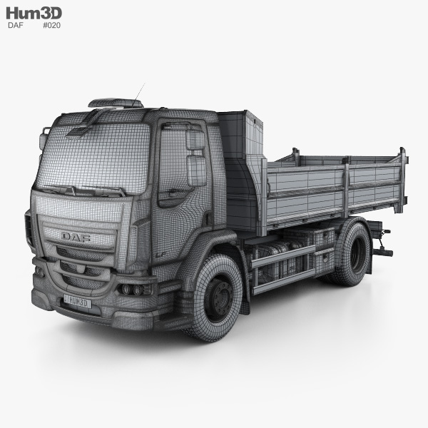 DAF LF Tipper Truck 2016 3D model - Download Truck on 3DModels.org
