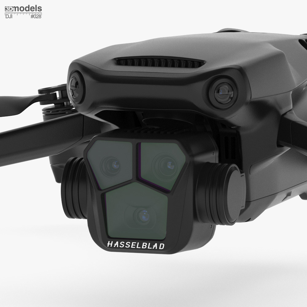 DJI 御 3 专业版四旋翼无人机 3D模型 - 下载 相机无人机 开启 3DModels.org