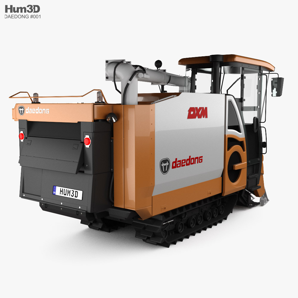 Daedong DXM120 Combine Harvester 2025 3D model - Download Tractor on ...