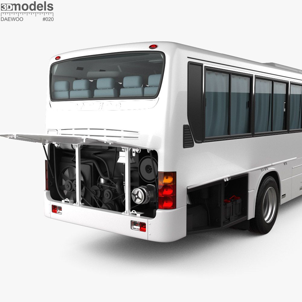 Daewoo BS106 Bus 인테리어 가 있는 와 엔진이 2024 3D 모델 - 다운로드 버스 켜기 3DModels.org