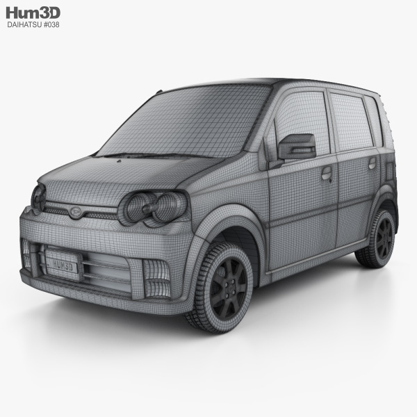 Daihatsu Move Custom 2004 3D model - Download Hatchback on 3DModels.org