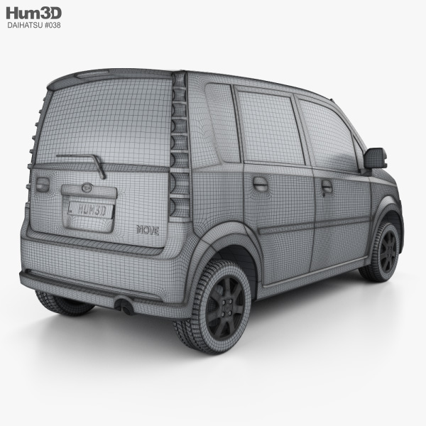 Daihatsu Move Custom 2004 3D model - Download Hatchback on 3DModels.org