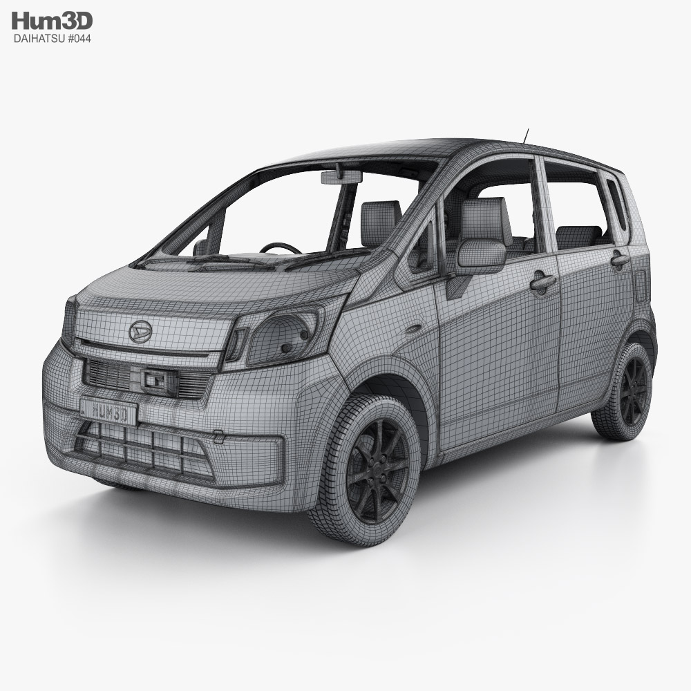 Daihatsu Move with HQ interior 2015 3D model - Download Hatchback on ...