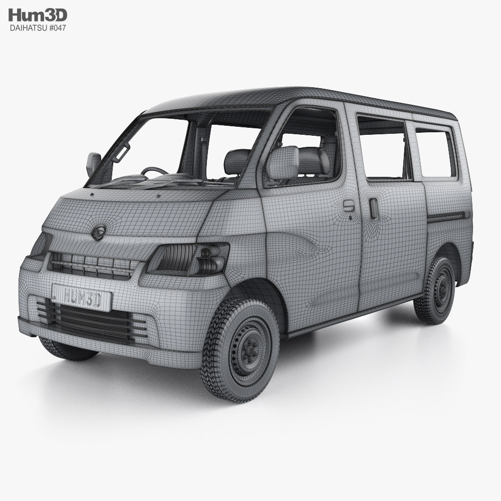 Daihatsu Gran Max Minibus with HQ interior 2015 3D model - Download Van ...