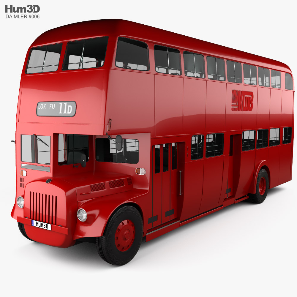 Daimler E Double-Decker Bus 1965 3D model - Download Bus on 3DModels.org