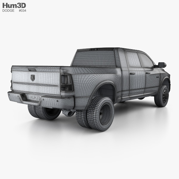 Dodge Ram 3500 Mega Cab Dually Laramie 6-foot 4-inch Box 2014 Modelo 3D ...