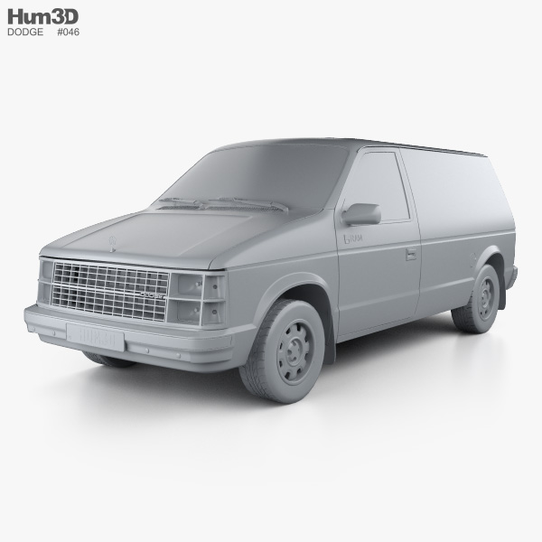 Dodge Mini Ram Van 1984 3D model - Download Van on 3DModels.org