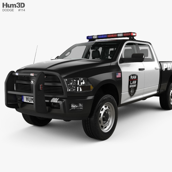 Dodge Ram Crew Cab Police with HQ interior 2019 3D model - Download ...