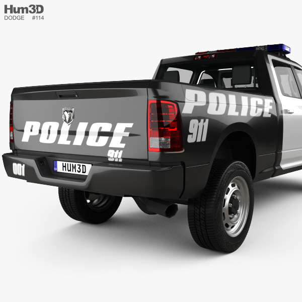 Dodge Ram Crew Cab Police with HQ interior 2019 3D model - Download ...