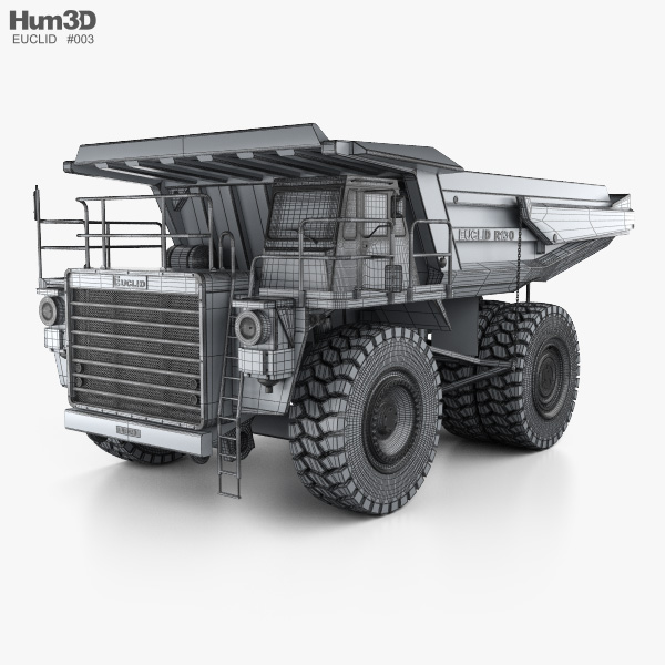 Euclid R130 Dump Truck 1995 3D model - Download Truck on 3DModels.org