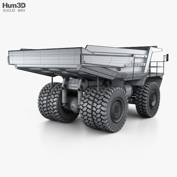 Euclid R130 Dump Truck 1995 3D model - Download Truck on 3DModels.org