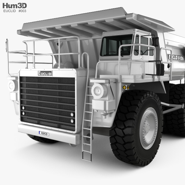 Euclid R130 Dump Truck 1995 3D model - Download Truck on 3DModels.org