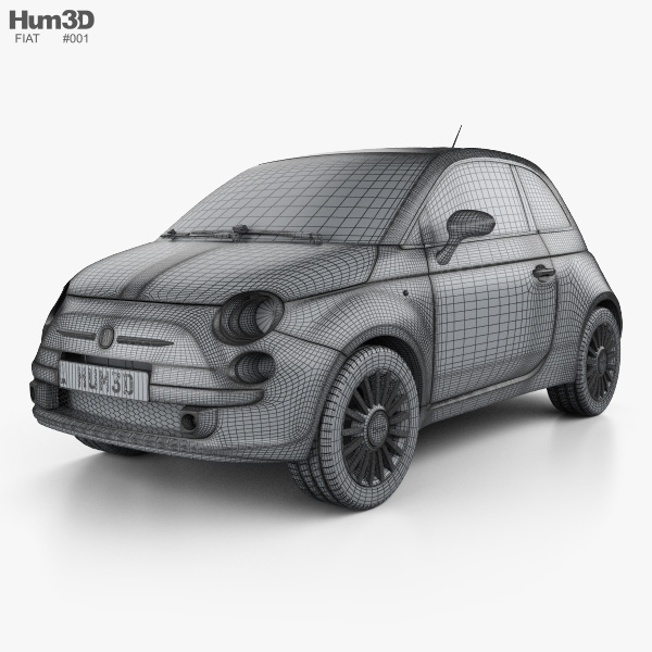 Fiat 500 2012 3D model - Download Hatchback on 3DModels.org