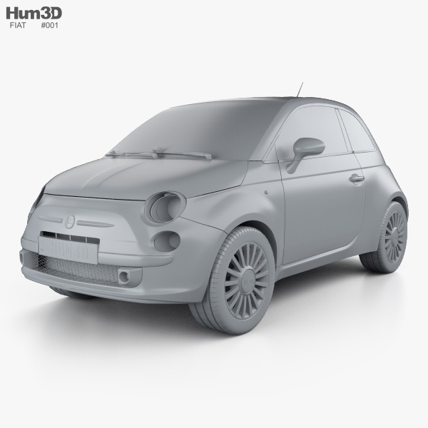 Fiat 500 2012 3D model - Download Hatchback on 3DModels.org