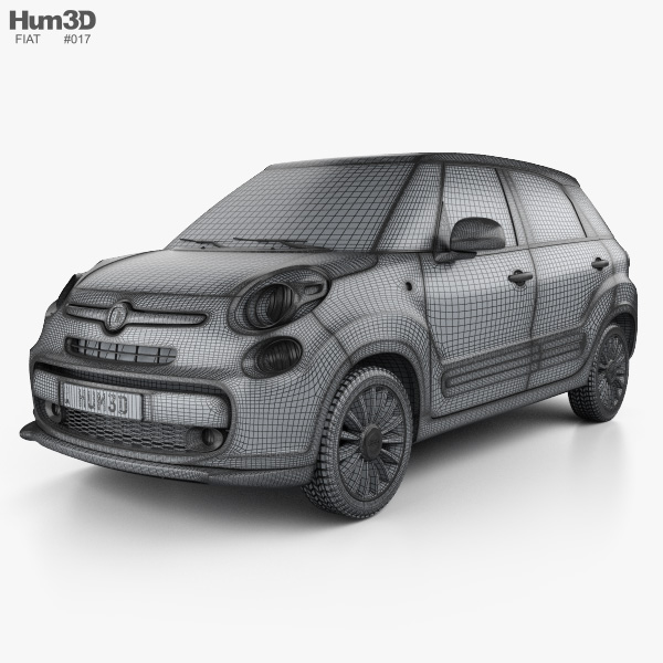 Fiat 500L 2015 3D model - Download Wagon car on 3DModels.org