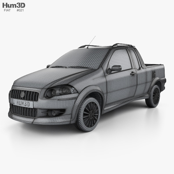 Fiat Strada Crew Cab Sporting 2014 3D model - Download Pickup on ...