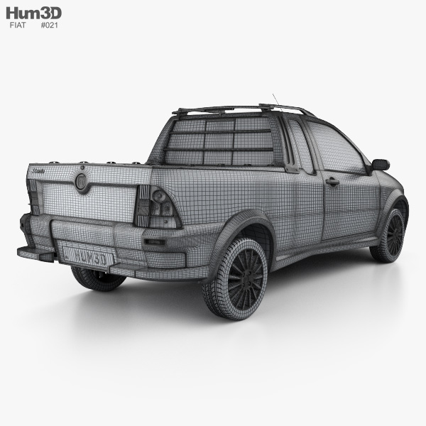 Fiat Strada Crew Cab Sporting 2014 3D model - Download Pickup on ...