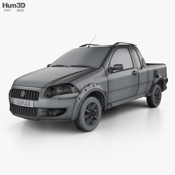 Fiat Strada Crew Cab Trekking 2014 3D model - Download Pickup on ...
