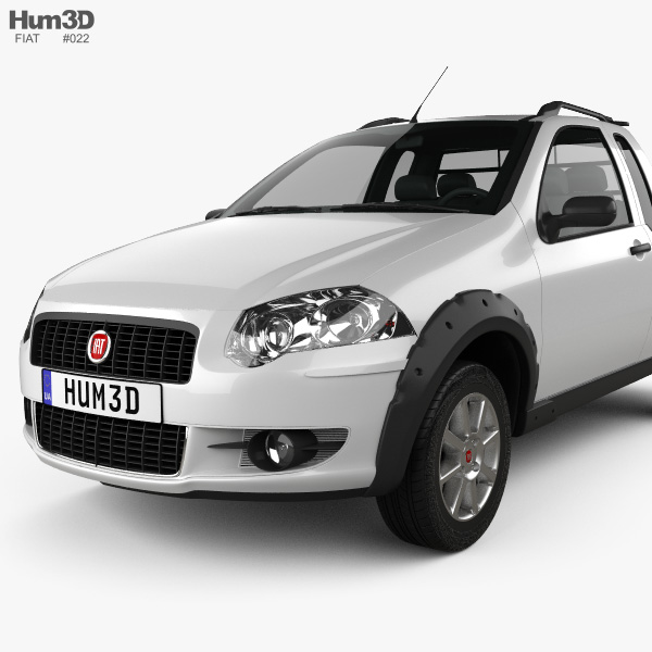 Fiat Strada Crew Cab Trekking 2014 3D model - Download Pickup on ...