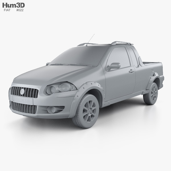 Fiat Strada Crew Cab Trekking 2014 3D model - Download Pickup on ...