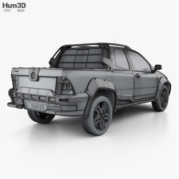 Fiat Strada Long Cab Adventure 2014 3D model - Download Pickup on ...