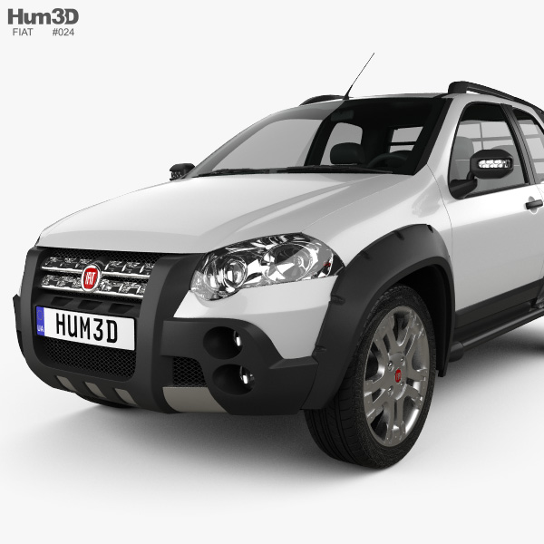 Fiat Strada Long Cab Adventure 2014 3D model - Download Pickup on ...