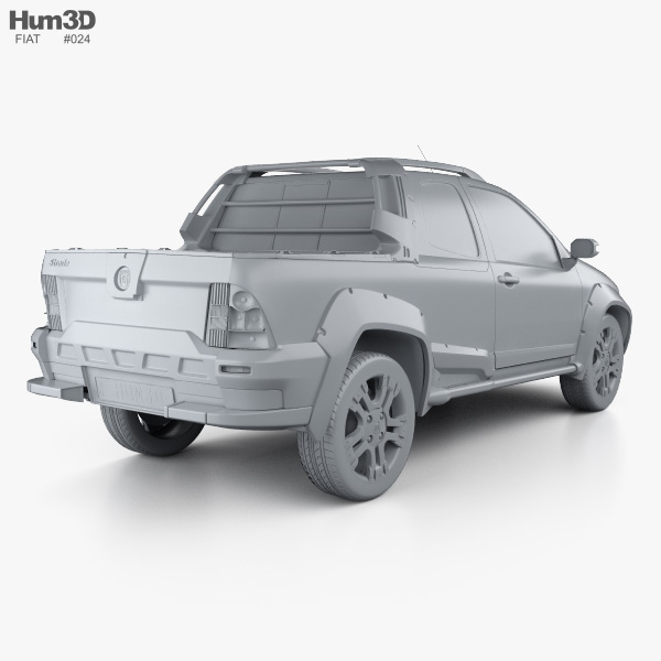 Fiat Strada Long Cab Adventure 2014 3D model - Download Pickup on ...