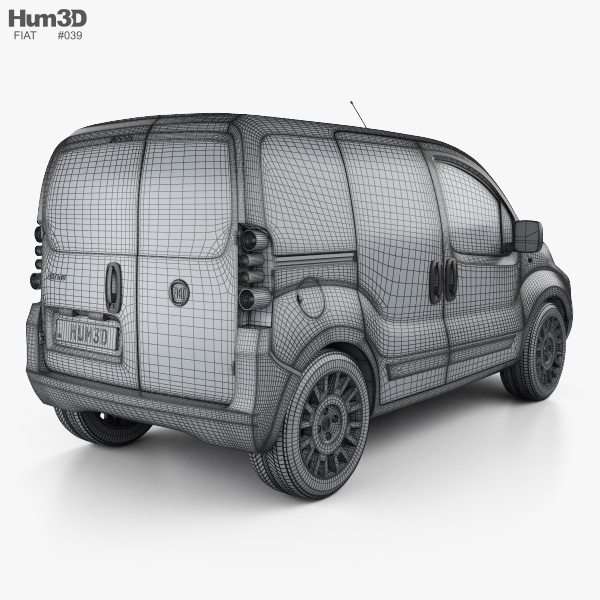 Fiat Fiorino Panel Van 2014 3D model - Download Van on 3DModels.org