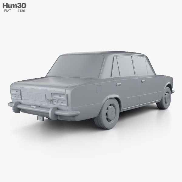 Fiat 124 1972 3D model - Download Sedan on 3DModels.org