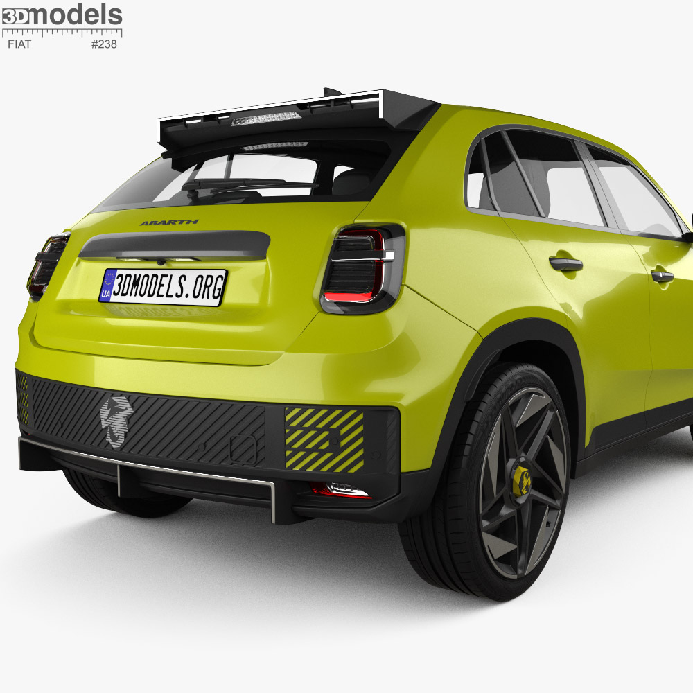 Fiat 600 e Abarth Turismo 2025 3D model - Download Hatchback on ...