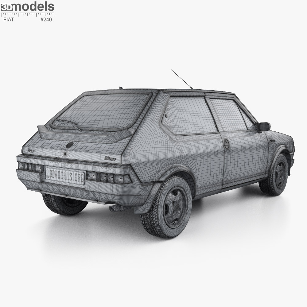 Fiat Ritmo 3-door Abarth 1985 3D model - Download Hatchback on 3DModels.org