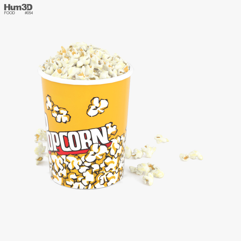 Popcorn 3D model - Download Dessert on 3DModels.org