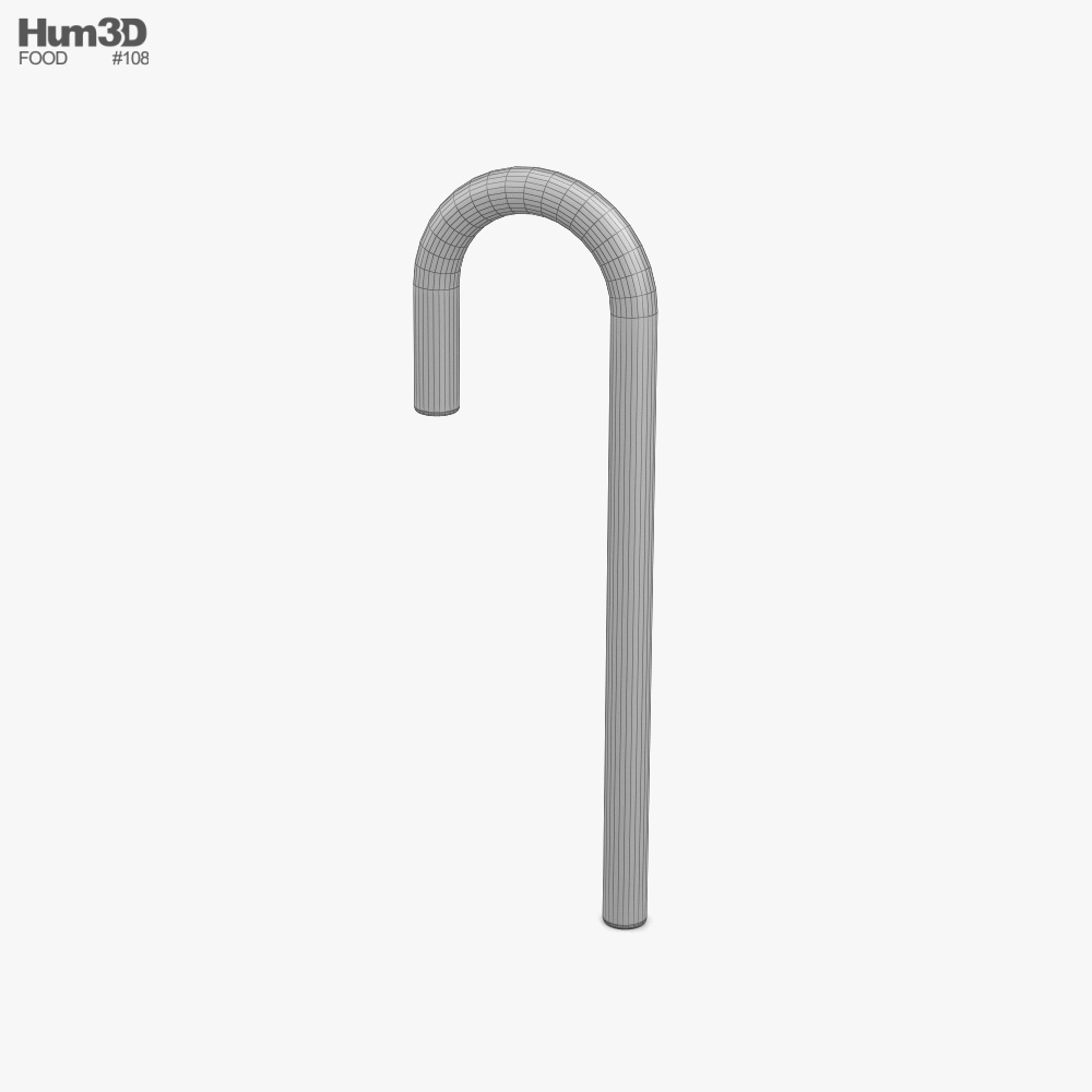 Candy Cane 3D model - Download Dessert on 3DModels.org