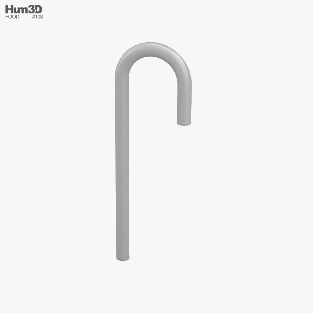 Candy Cane 3D model - Download Dessert on 3DModels.org