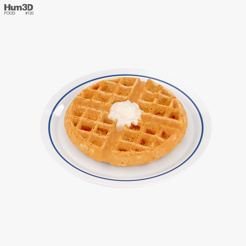 Waffle 3D model - Download Dessert on 3DModels.org