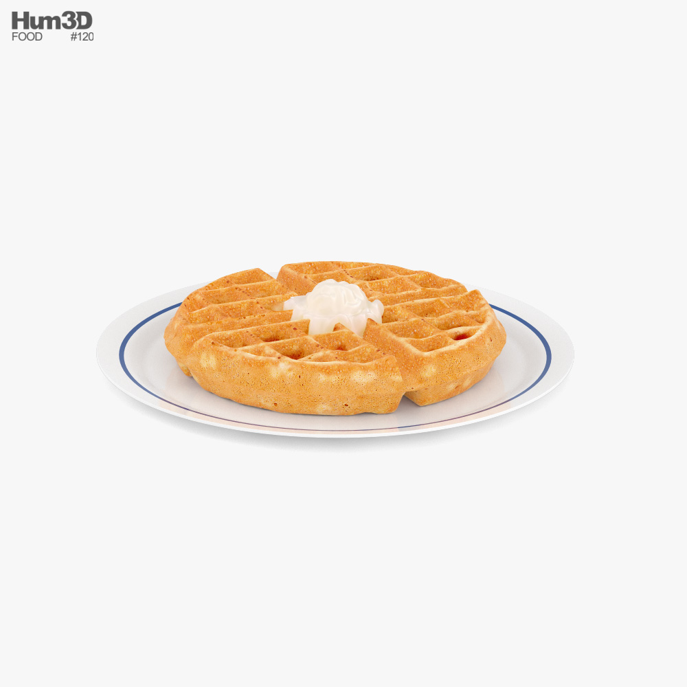 Waffle 3D model - Download Dessert on 3DModels.org