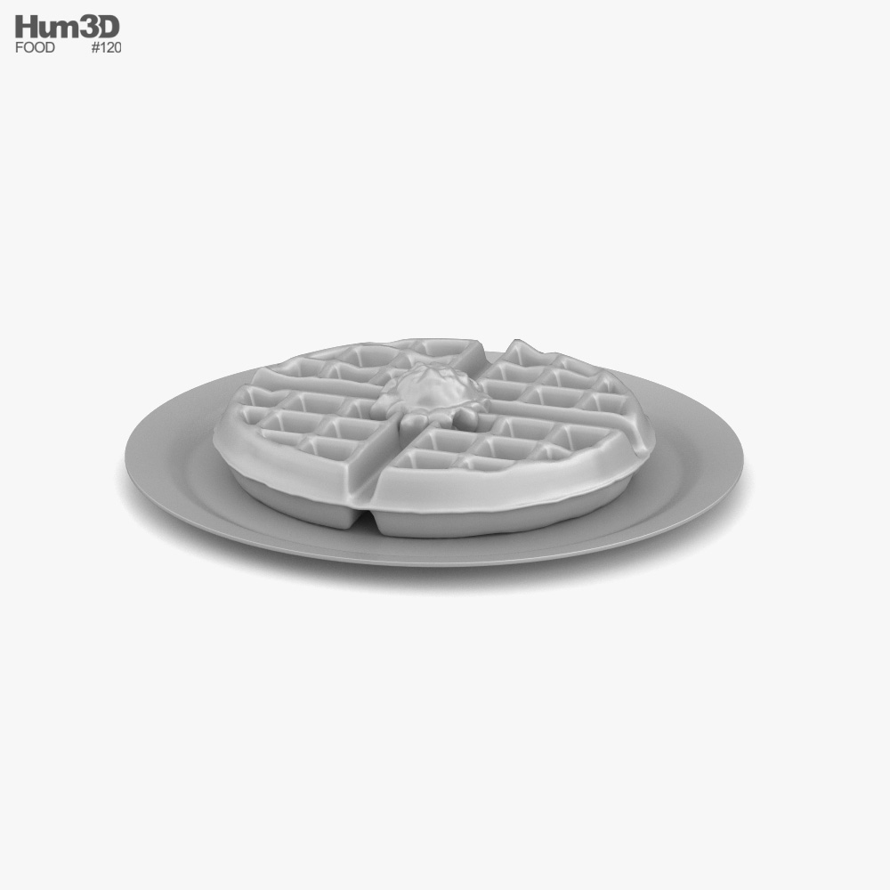Waffle 3D model - Download Dessert on 3DModels.org