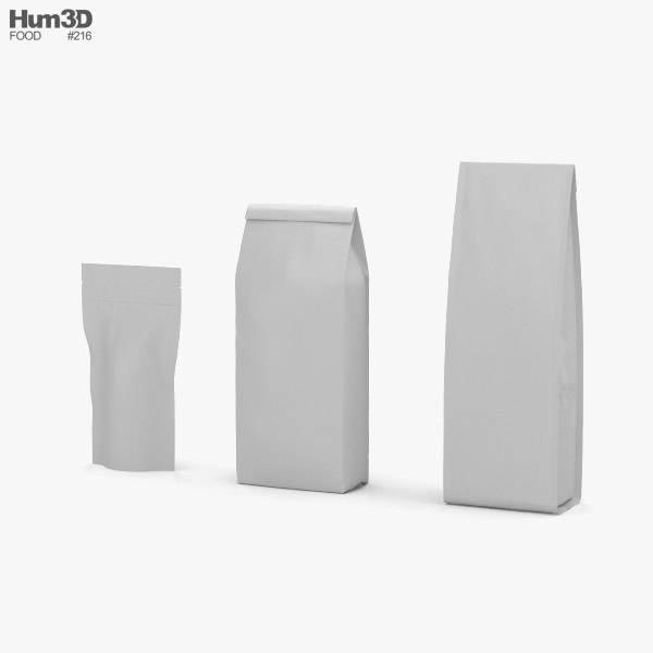 Coffee Bag 3D model - Download Mockup on 3DModels.org